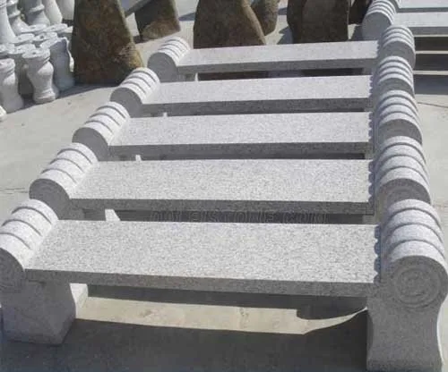 Antique Long Granite Stone Garden Bench - Perfect for Patios