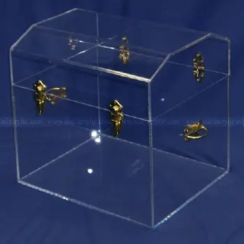 Acrylic Chests Clear Displays,Clear Acrylic Barrel Top Treasure ...