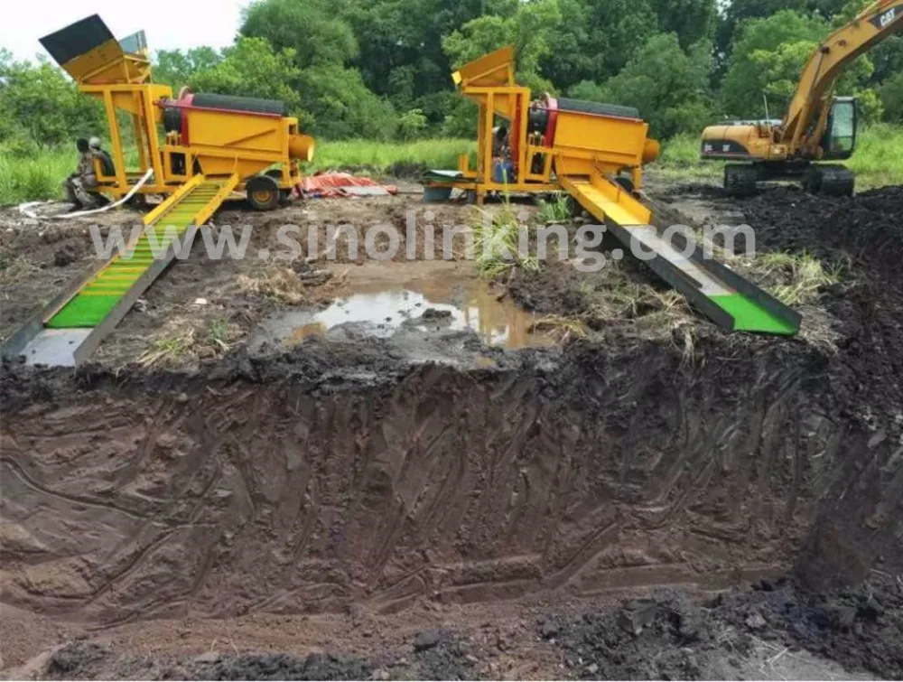 Mini Portable Gold Sluice Box with Mobile Trommel Screen