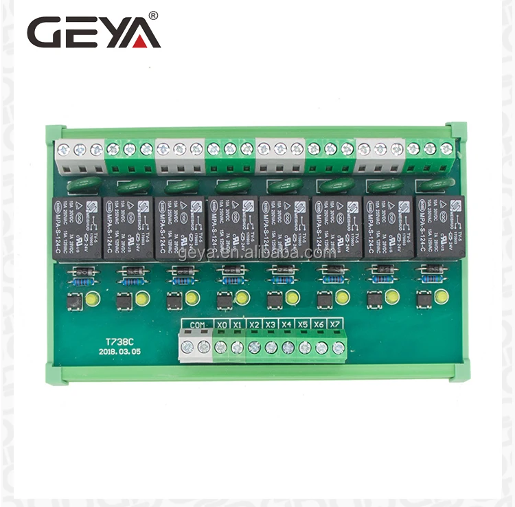 Geya 8 Group Interlocking Relay Module Plc 12vdc Relay Interface - Buy ...
