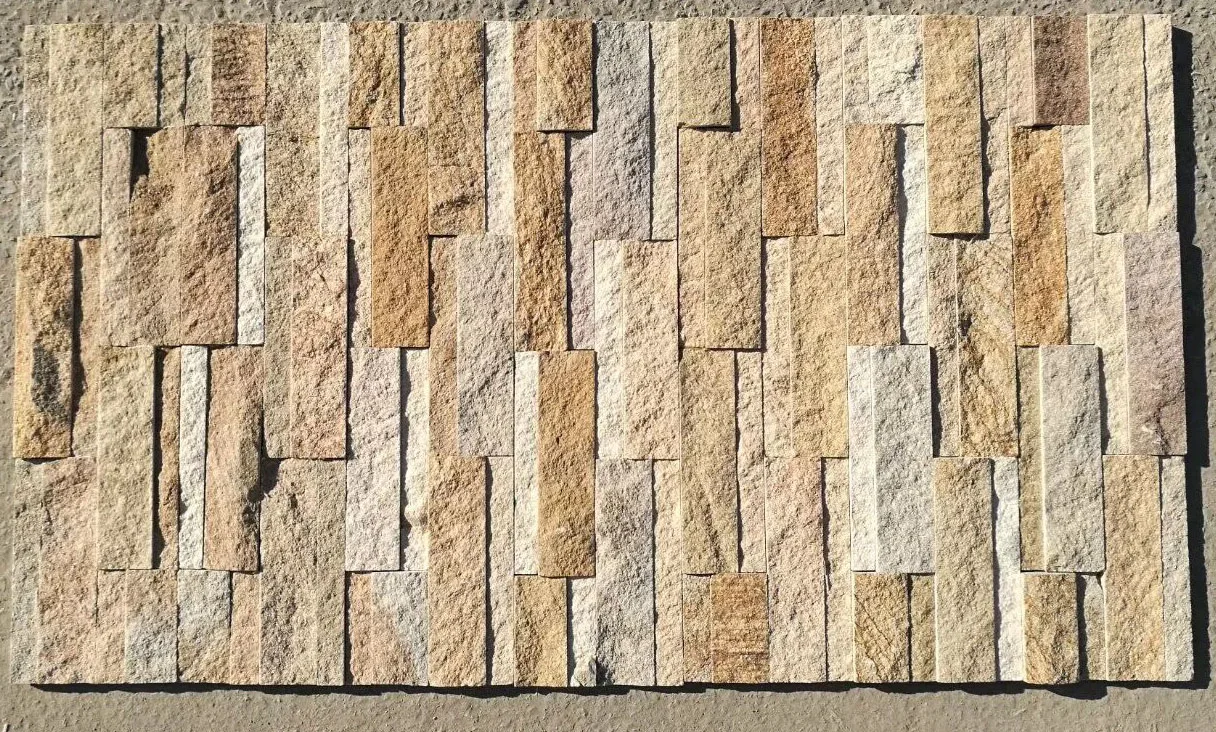 Interior Batu Alam Veneer Warna Campuran Dinding Batu Panel Batu Budaya ...