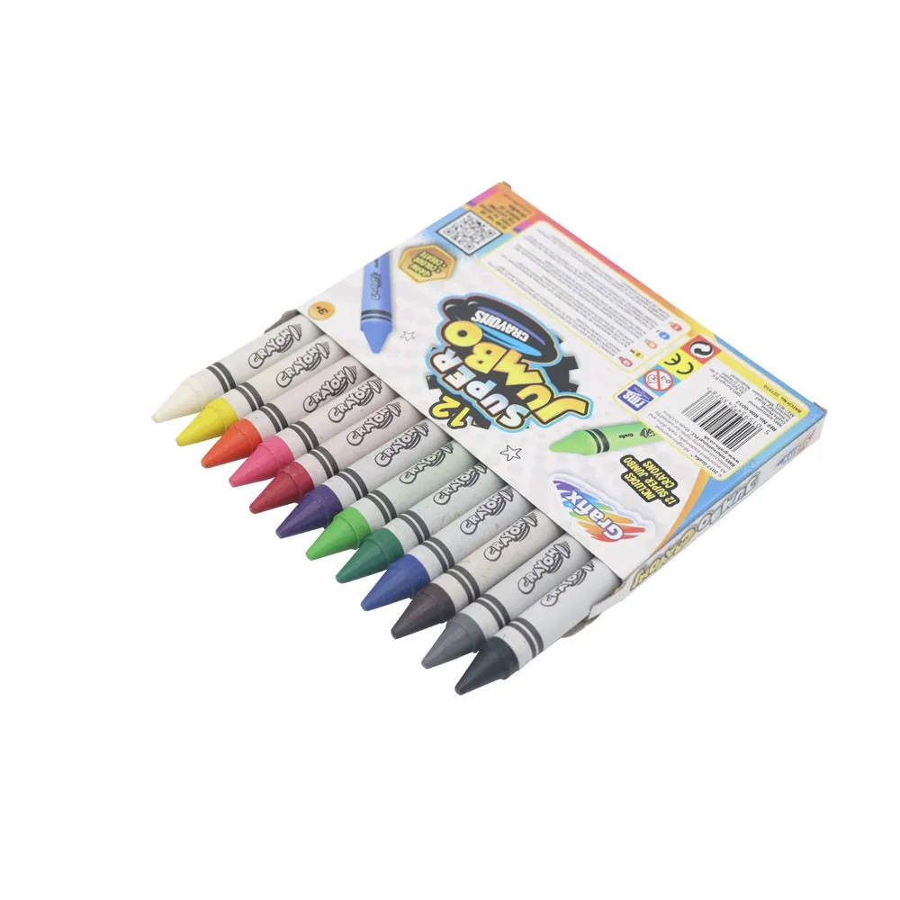 12 Colors Super Jumbo Crayons En71 Certificated Kids Grafix Wax Crayons ...