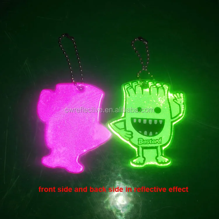 Custom Shape High Visibility Pvc Reflective Keychain Reflector Keyring ...