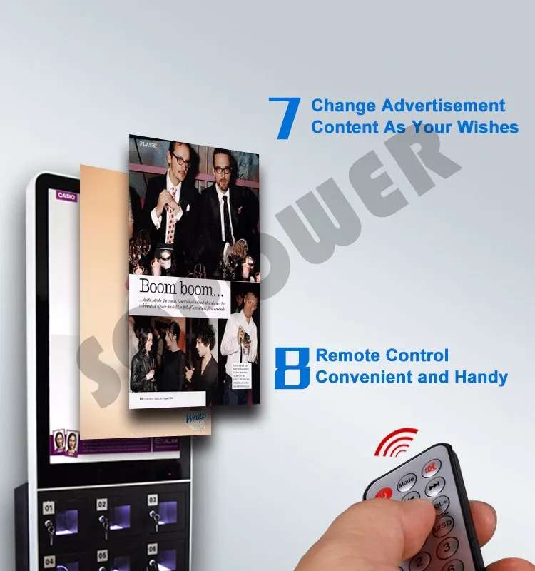 Public Smart Cell Phone Charging Station With Advertising Display Touch ...
