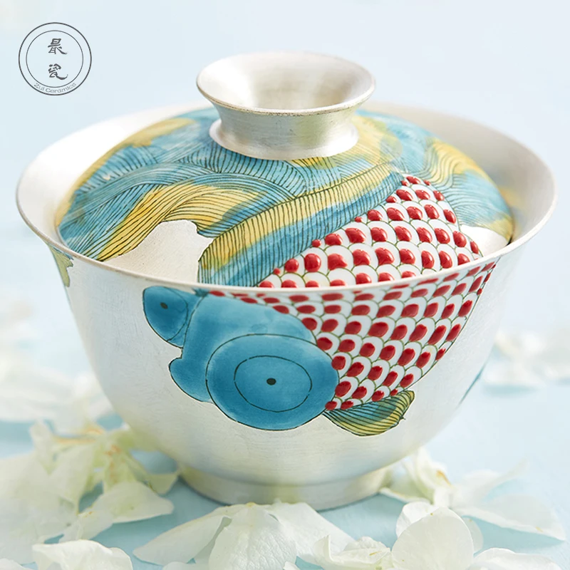 Handmade Colorful Fish High Quality Cup For Tea With Silver Glaze - Buy ...