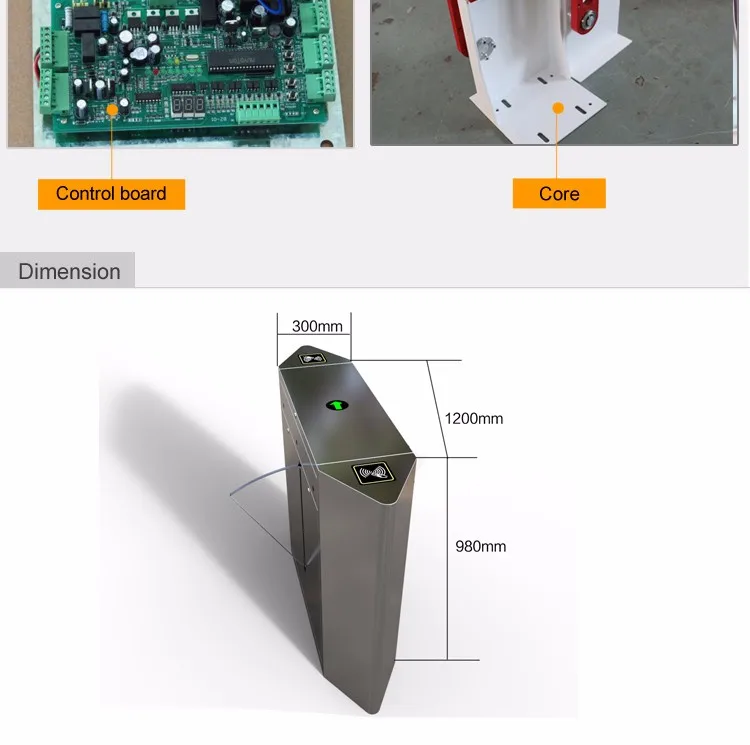 Rfid System Metro/railway/subway Access Control Gate Flap Barrier Gate ...