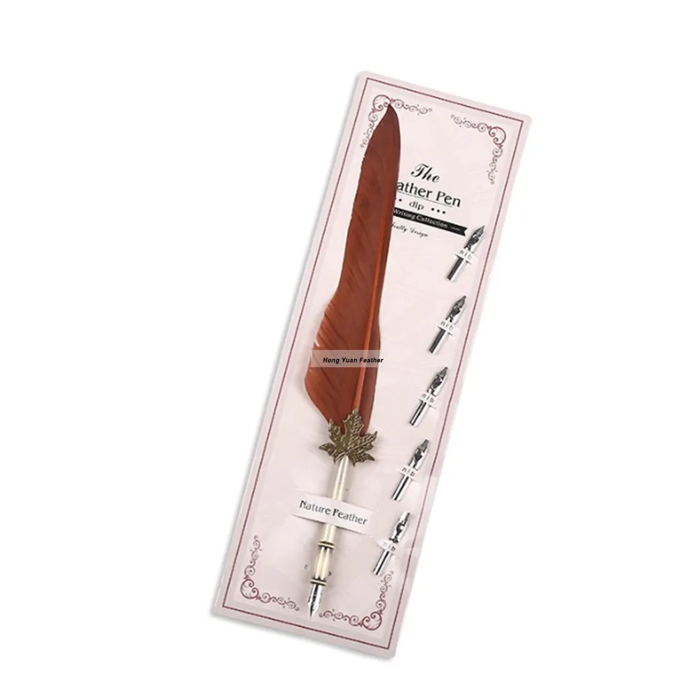 High Quality Feather Pen Retro Feather Quill Pen With Ink Set Feather ...