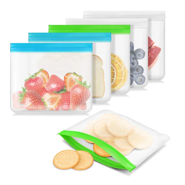 Reusable Flat And Stand Up Peva Food Storage Freezer Bag For Food Fruit ...