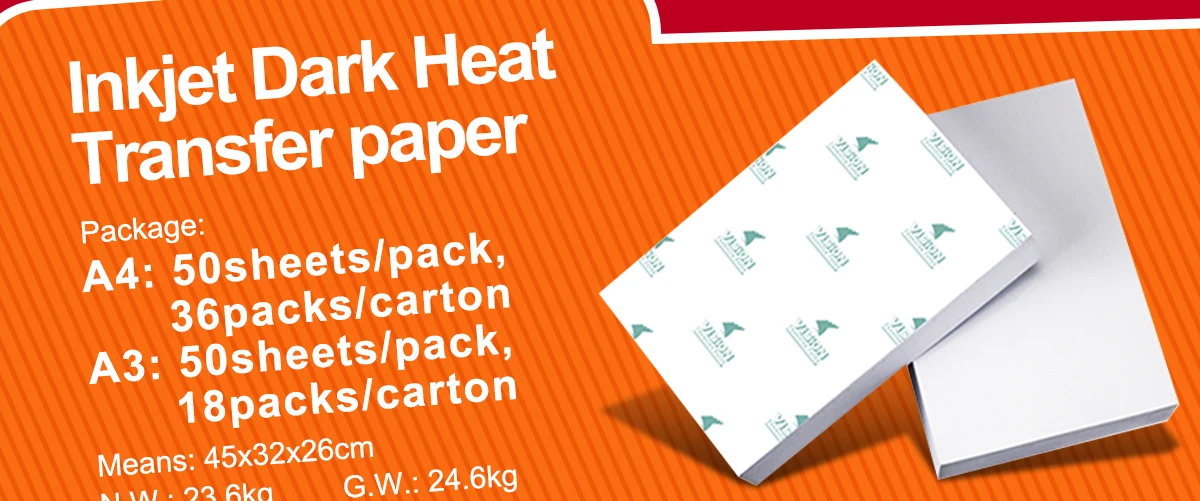 A4/A3 Dark Inkjet Heat Transfer Paper for T-Shirt Printing