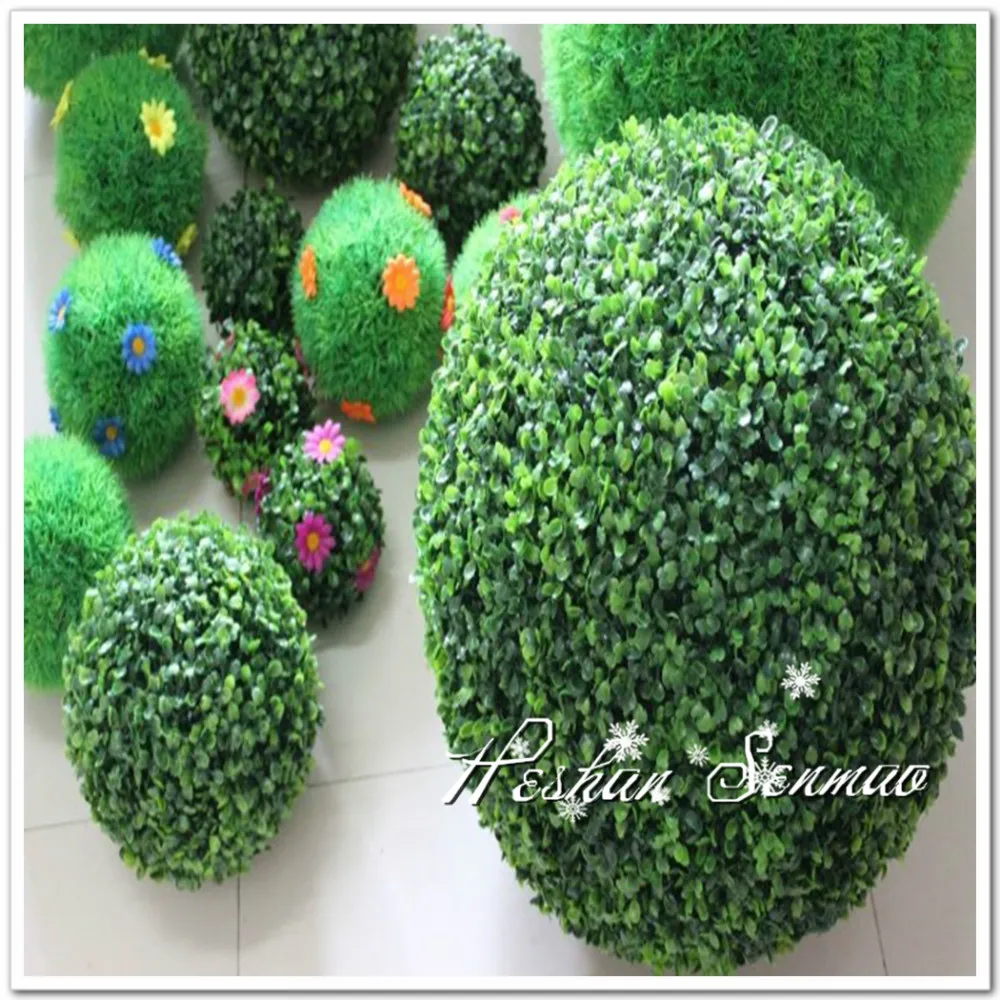 Plastic Material Simulation Milan Grass Ball For Hotel Wedding ...