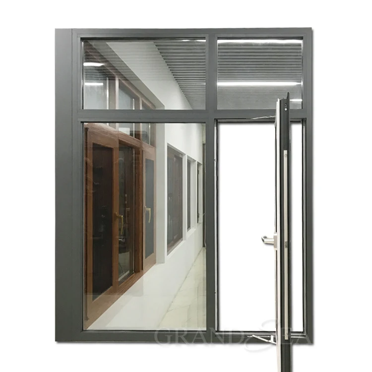 Modern Commercial Interior Aluminum Swing Window with Fixed Window