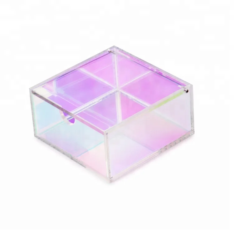 Small Iridescent Acrylic Organizer Storage Box With Lid - Buy Storage ...