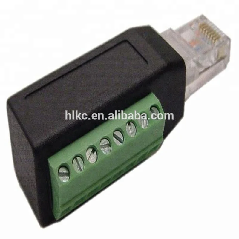 CALRAD RJ45 Male to 8 Position Solderless Terminal Block Adapter