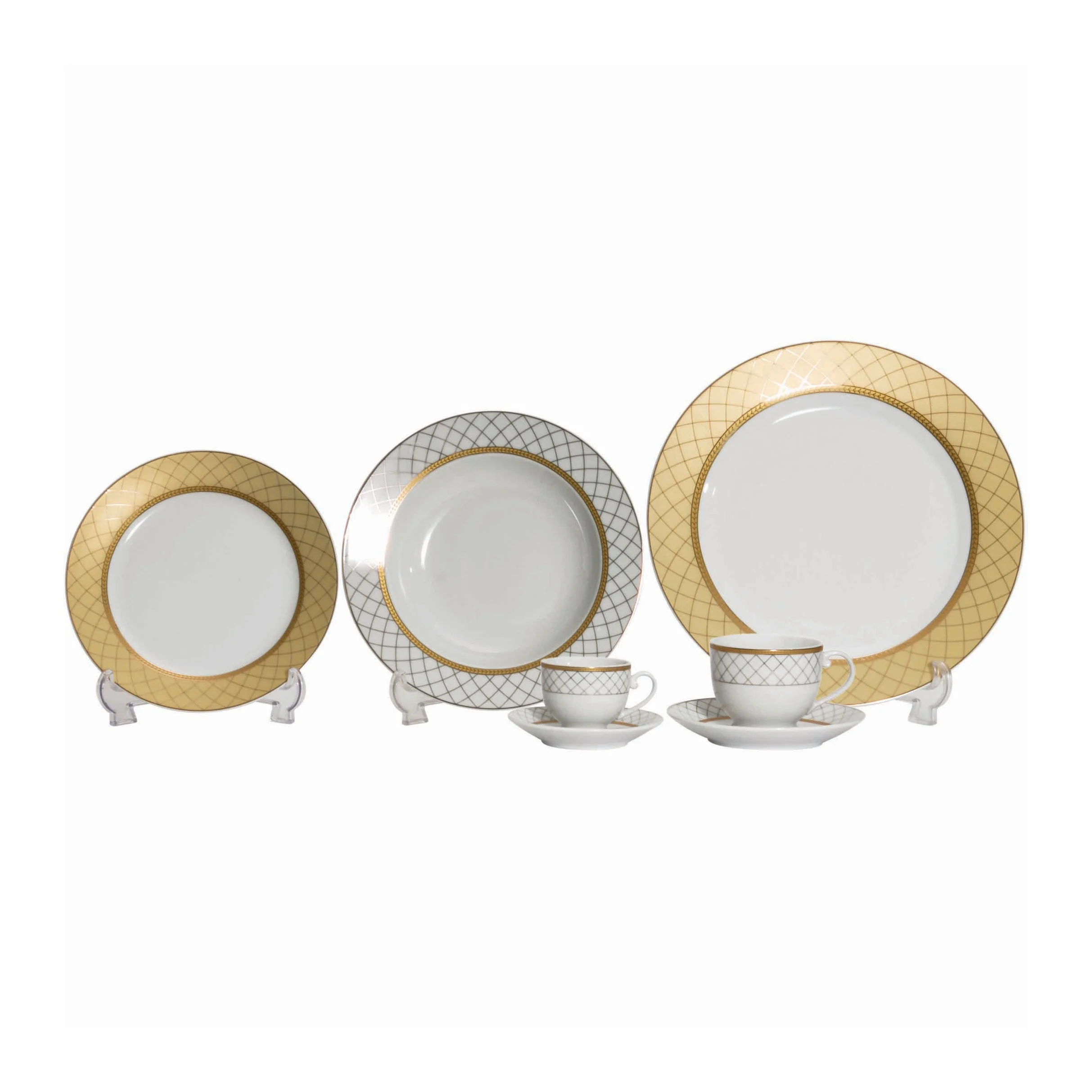 China Supplier Grace 42pcs Porcelain Silver Rim Dinnerware Set - Buy ...