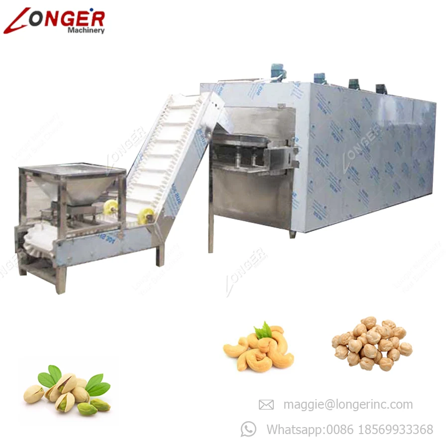 Conveyor Belt Electric Peanut Soybean Sunflower Flax Seeds Roaster ...