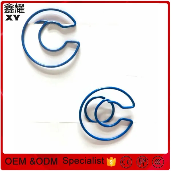 Customized Alphabet Design Metal Letter C Shape Paper Clips - Buy ...