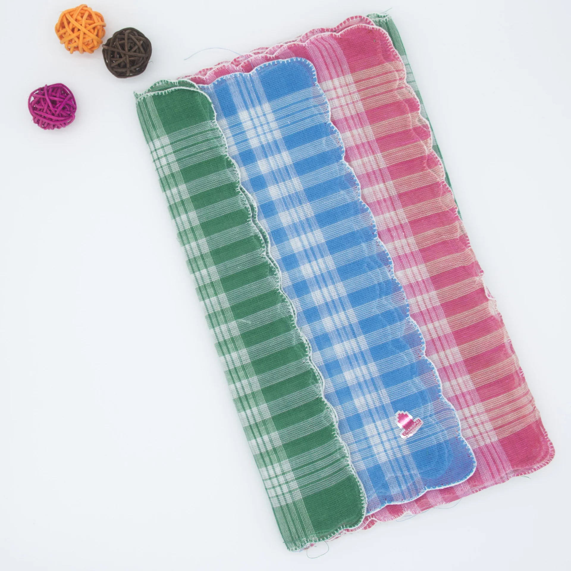 Polyester Cotton Handkerchief - Lattice Design for Ladies