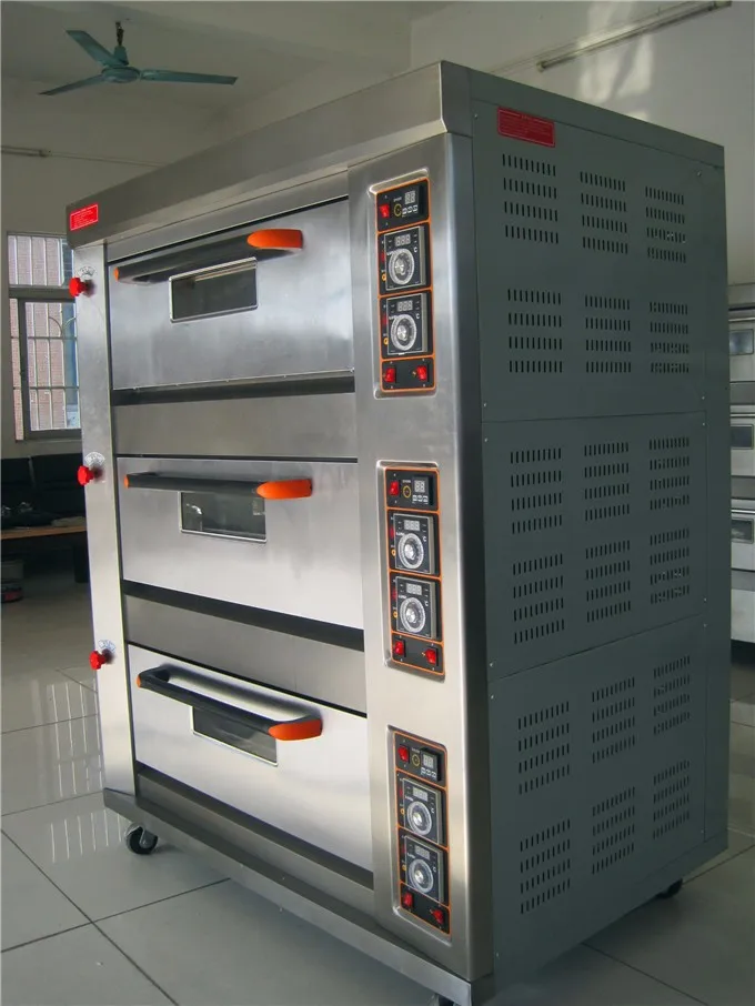 Brood Oven Commerciële Bakkerij Oven 3 Dek 6 Trays Gas Bakkerij Oven ...