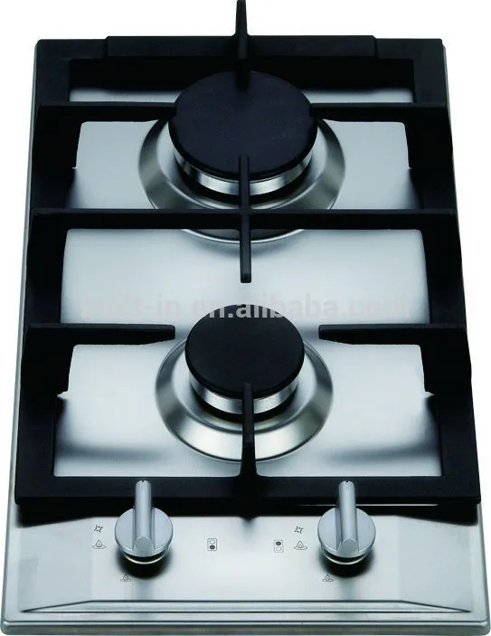 2 Burner Built-in Gas Stove With Cast Iron Pan Support And Stainless ...