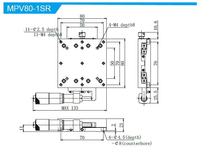 Mpv80-1c/mpv80-1s High Stability Manual Linear Stage - Buy Manual ...