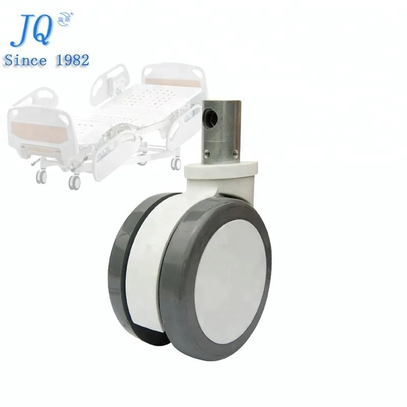Central Control Lock Double Wheel Swivel Medical Bed Caster Wheels ...