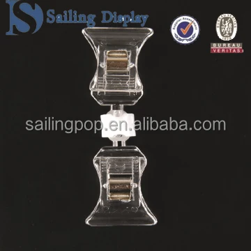 Double Sided Clear Plastic Spring Clips For Pop Display - Buy Clear ...