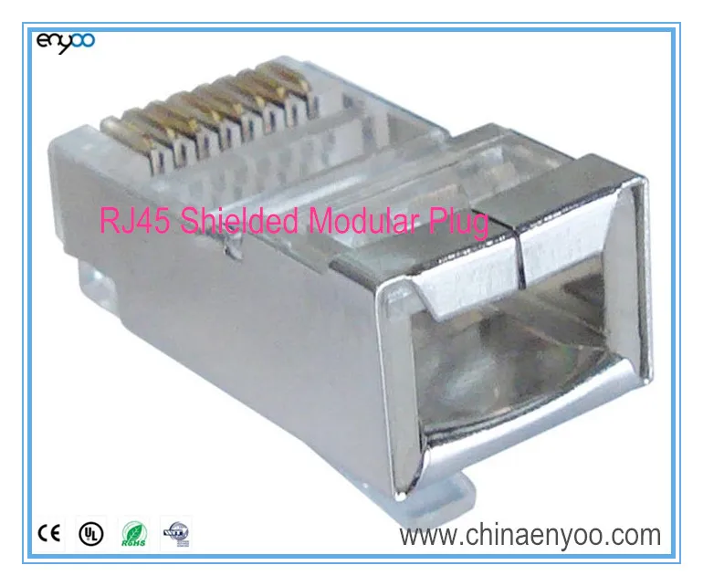 Cat6 Shielded Rj45 Modular Plugs/connectors For Solid And Stranded Wire ...