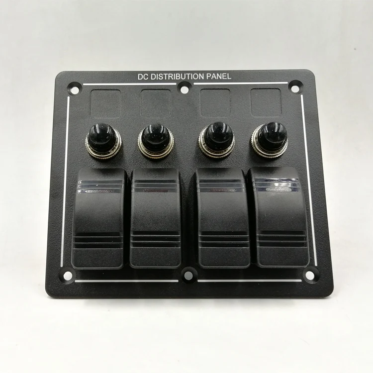 Aluminum 12v Dc Marine Boat Circuit Breakers 4 Gang Switch Panel - Buy ...