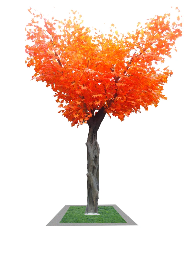 Hot Sale Artificial Lifelike Fiberglass Trunk Red Maple Tree - Buy ...