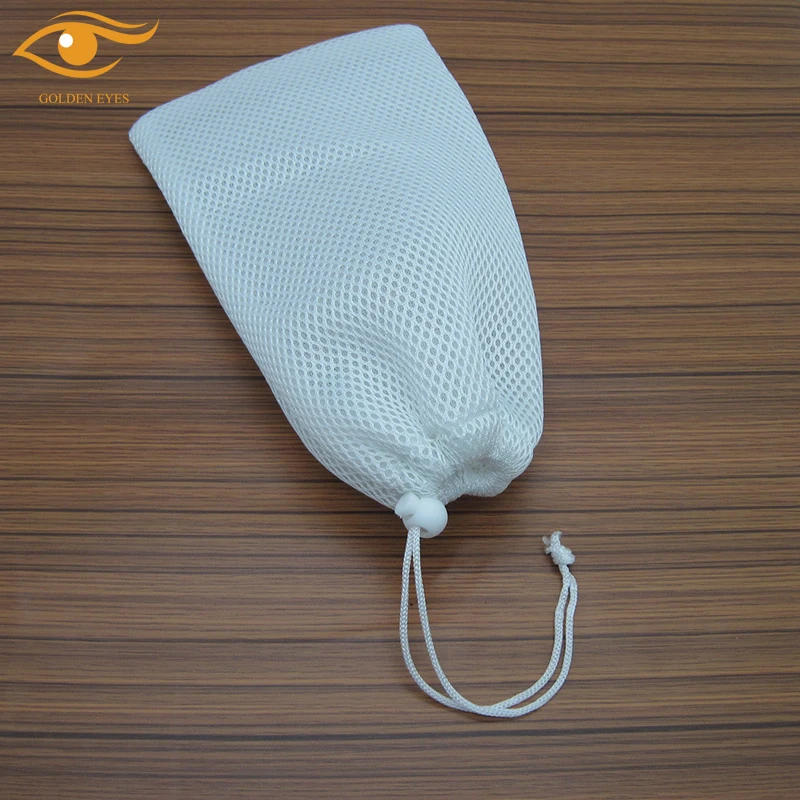 White Small Size Drawstring Nylon Mesh Bag With Logo - Buy Small Mesh ...