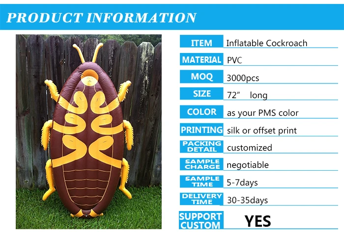 Promotional Customized 6 Foot Inflatable Giant Cockroach Swimming Pool ...