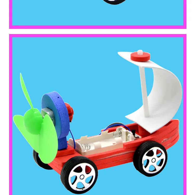 Electric Sail Car Wind Powered Racing Air Paddle Power Car Creative Diy ...