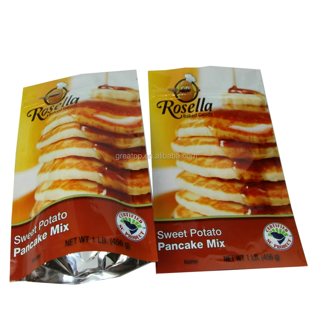 Custom Printed Foil Lined Doypack Plastic Pouch For Protein Pancake Mix ...