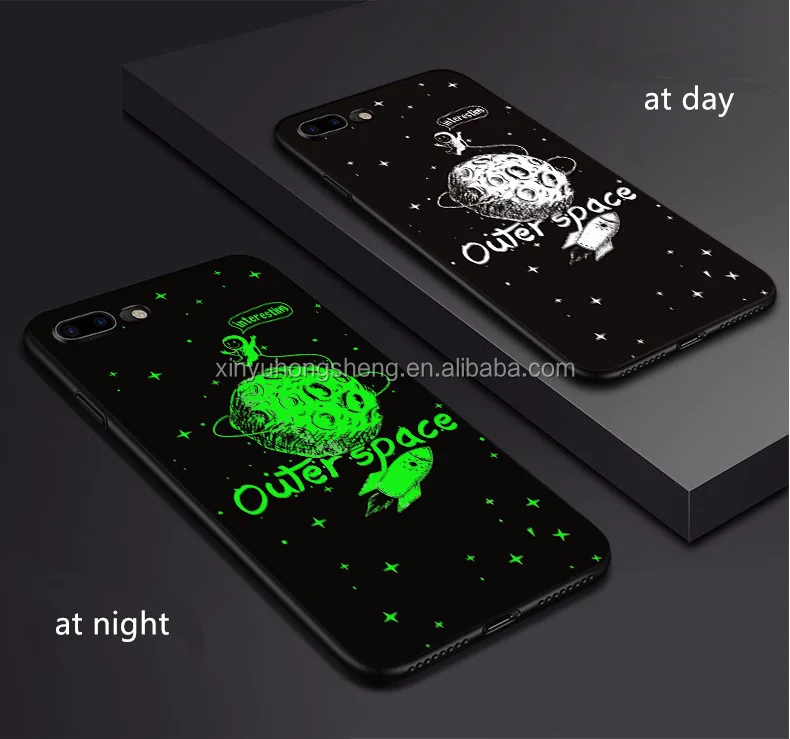 Hot Selling 3D embossed luminous cell phone case with glow in the dark mobile phone case for ...