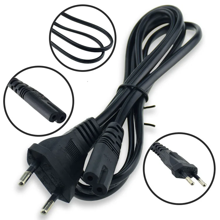 220v High Voltage Power Cable Eu 2 Prong 2 Pin Ac Power Cord For Laptop ...