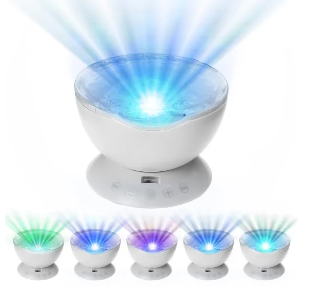 Hot Remote Control Ocean Wave Projector 12 Led &7 Colors Night Light ...