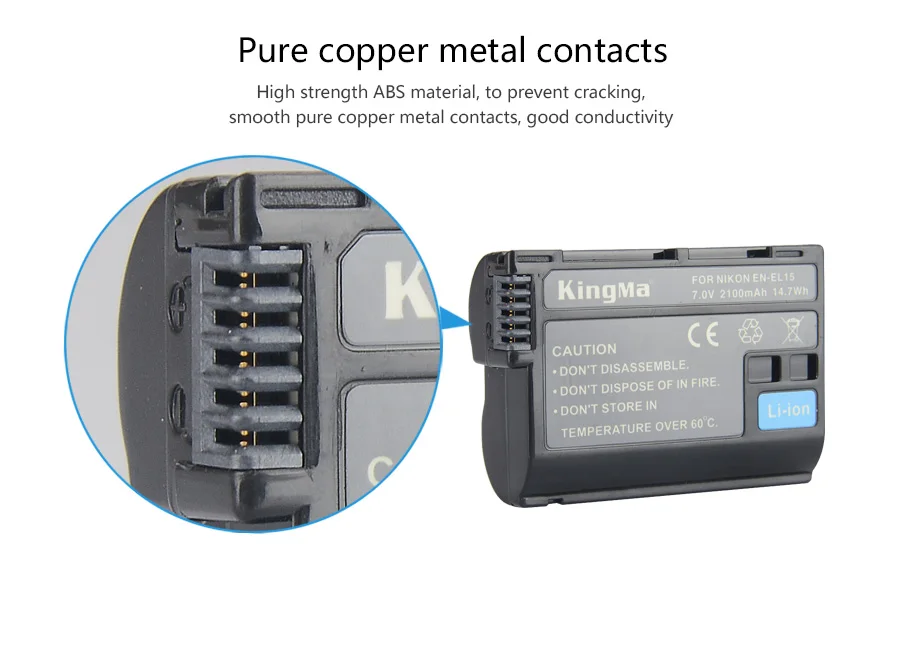 Kingma Fully Decoded En-el15 El15 Digital Camera Battery For Nikon ...
