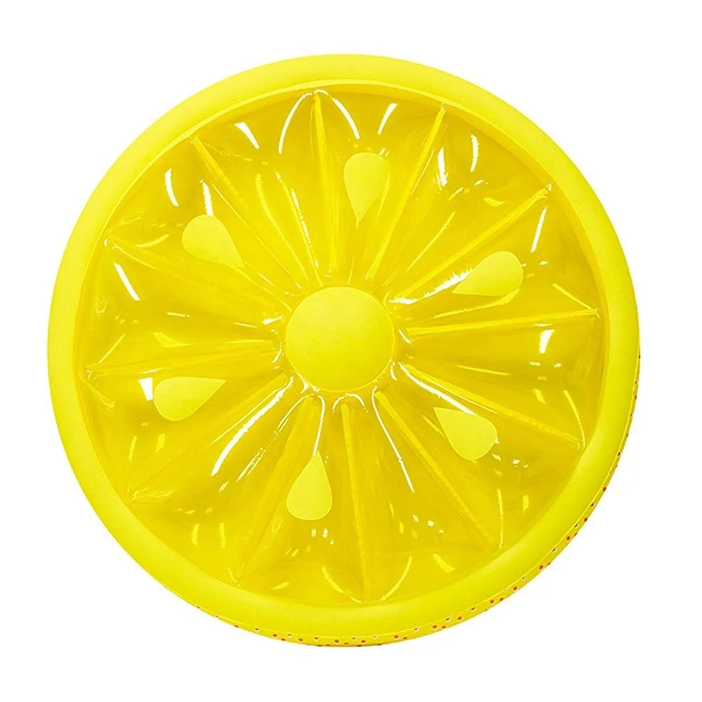 Inflatable Lemon Fruit Slice Round Float Air Mattress Lemon Float Pool ...