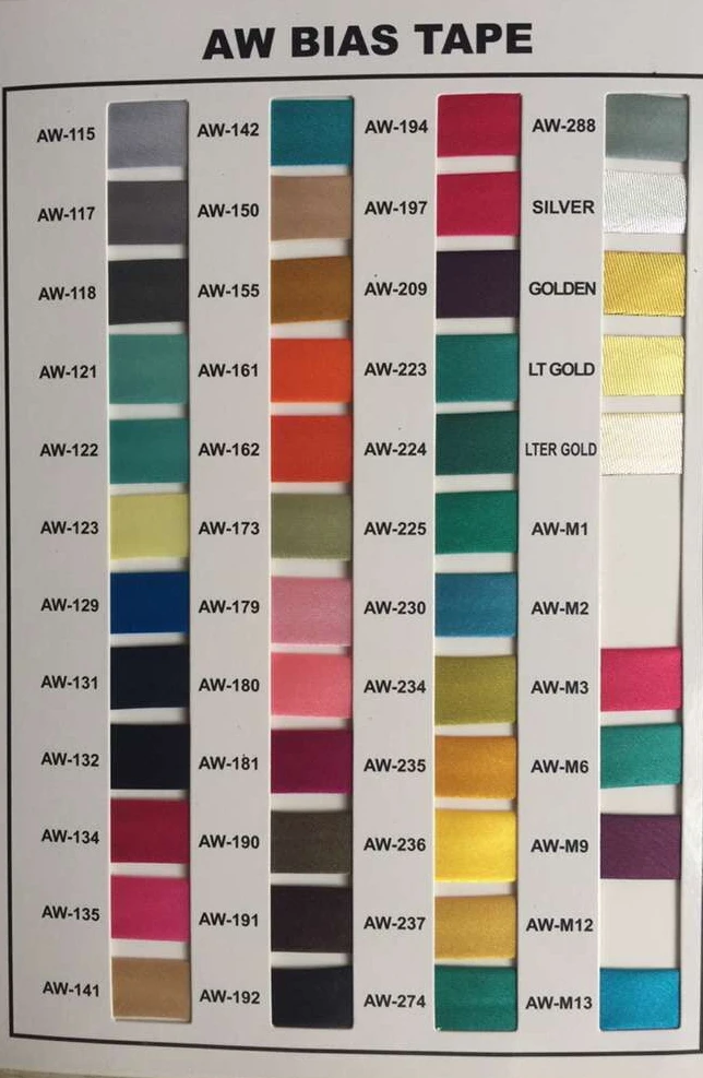 White Color Satin Bias Tape Double Folded Binding Tape 15mmx20y Aw Bias ...