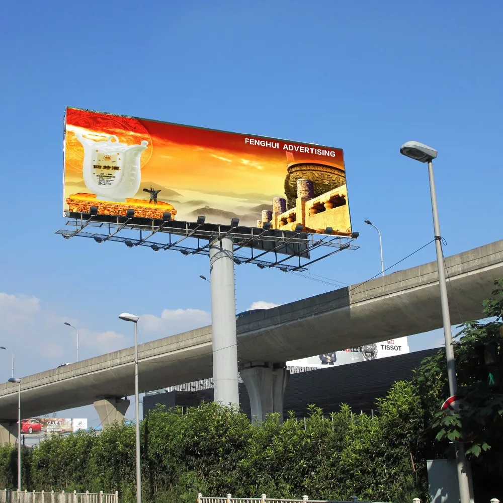 Steel Structure Outdoor Billboard Double Side V Shaped Billboard - Buy ...