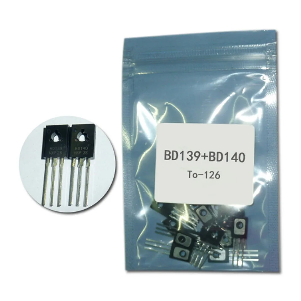20pcs/lot Bd139+bd140 Each 10pcs Transistor To-126 Npn Pnp 80v 1.5a ...