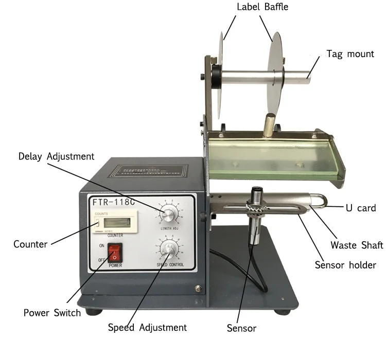 4-120mm Width Automatic Label Dispenser Ftr-118c Sticker Label Machine ...