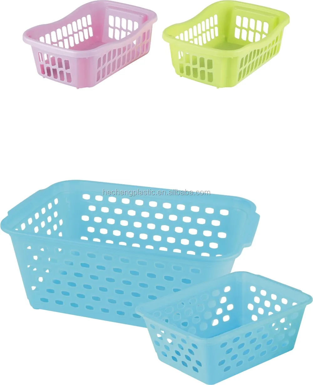 Bathroom Rectangle Plastic Food Storage Basket - Buy Small Kitchen ...