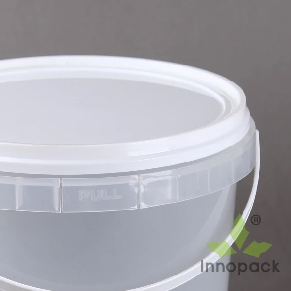 10l Clear Plastic Pails / Bucket / Container With White Lid - Buy 10l Clear Plastic Pails ...