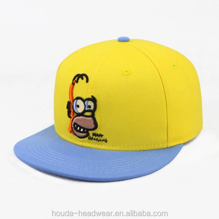 New Style Two Tone Color Puff Embroidered Snapbacks Hat Yellow Blue ...
