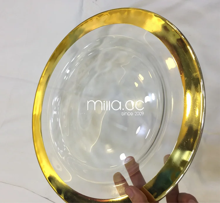 New Arrival Gold Rose Gold Rim Clear Glass Bread And Butter Plates ...