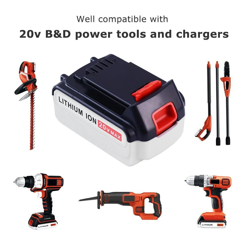 Universal Power Tool Replacement 20v Lithium Ion Charger Rechargeable ...
