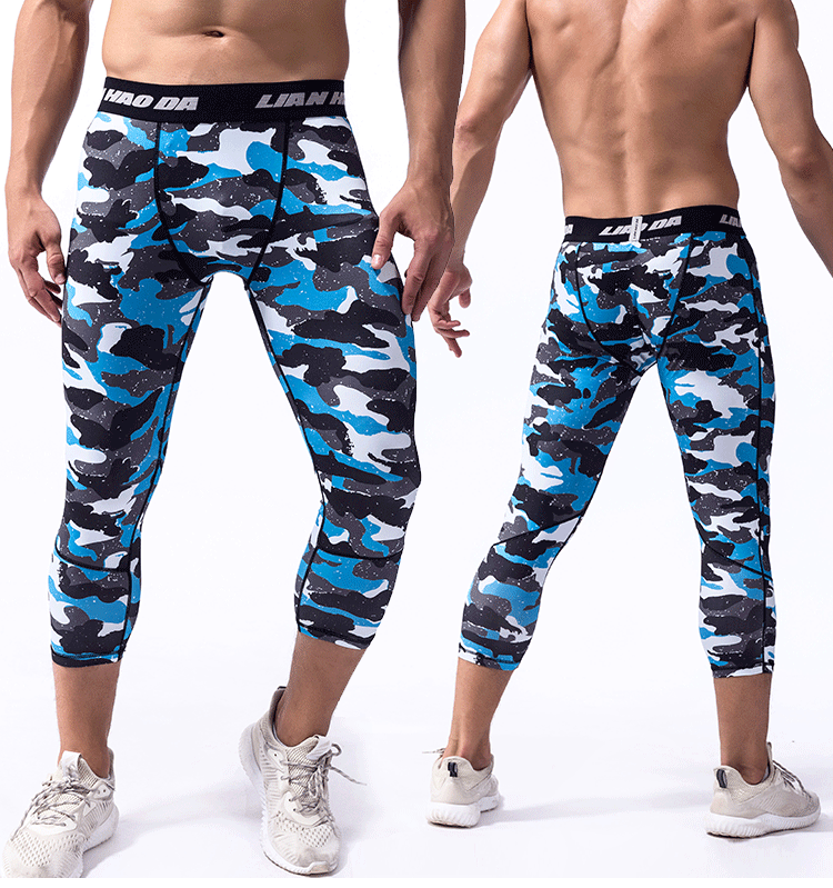 Wholesale Men's Camouflage Running Fitness 3/4 Pants Sports Active ...