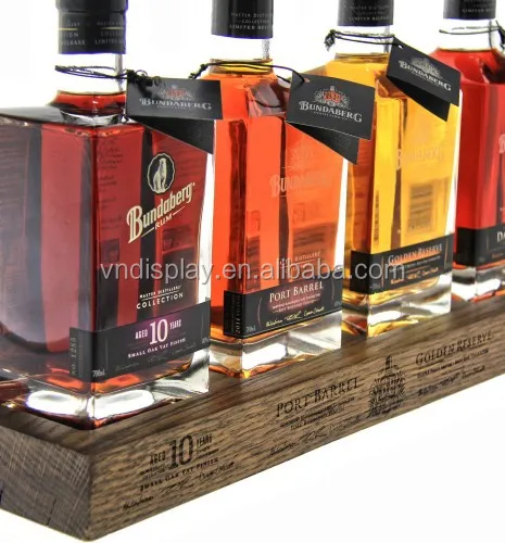4 Bottle Wooden Whisky Bottle Display Plinth Counter Drink Holder - Buy ...