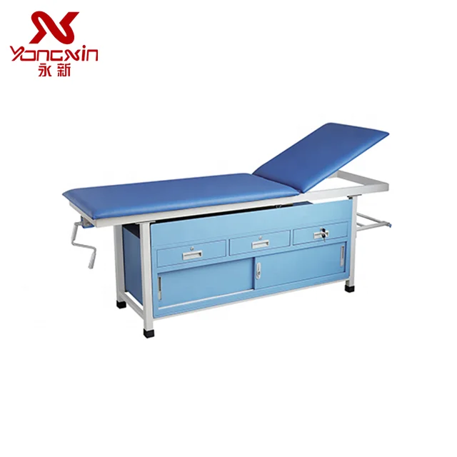 Luxurious Stainless Steel Adjustable Examination Bed with Drawers ...